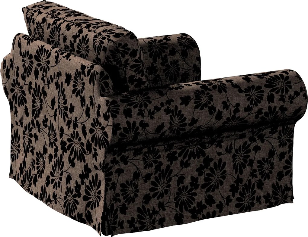 Potah na křeslo IKEA Ektorp barva hnědá látka pletený vzor, vzorované