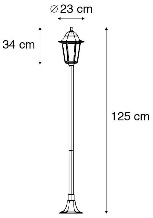 Chytrá venkovní stojací lampa černá 125 cm vč. Wifi ST64 - New Orleans
