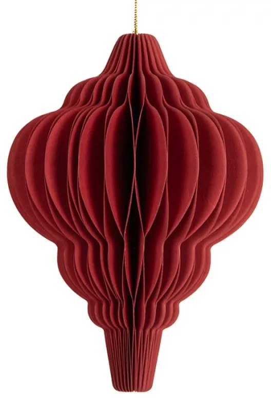 Červená vánoční ozdoba z papíru Harmonic V – 10 cm
