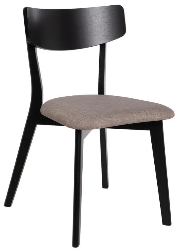 OnaDnes -20% Černá dřevěná jídelní židle Somcasa Keira s hnědým sedákem