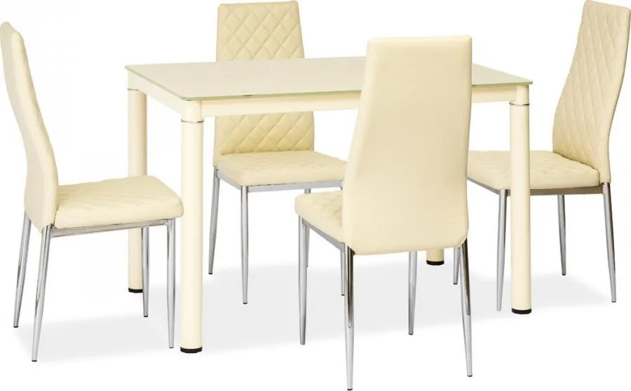 Casarredo - Komfort nábytek Jídelní stůl GALANT 70x110, kov/sklo, krémová