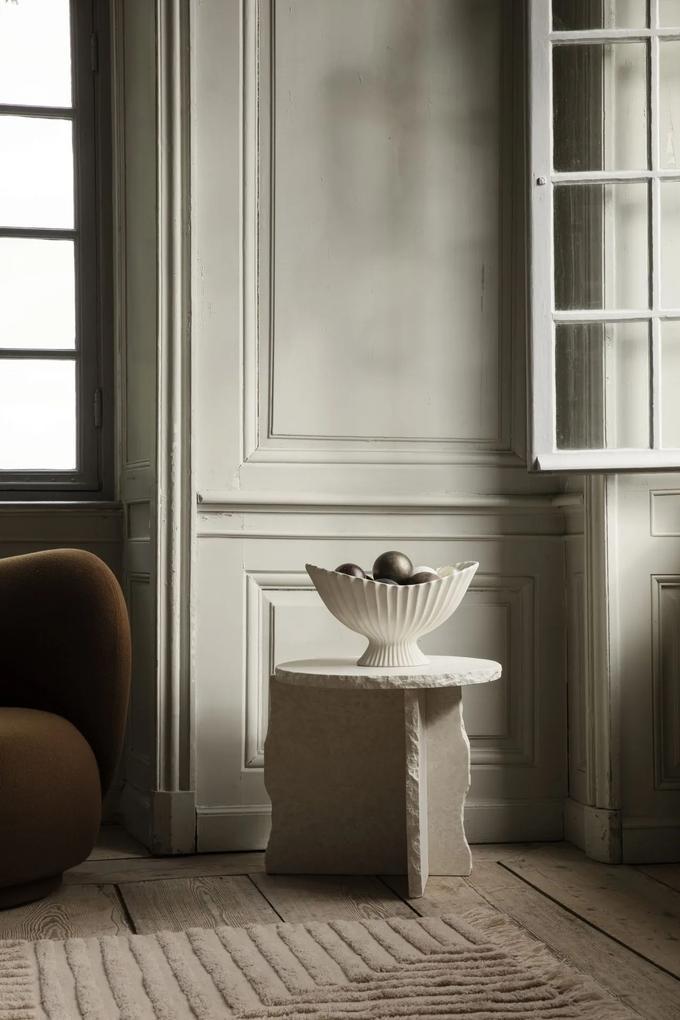 ferm LIVING Designová mísa Fountain Centrepiece Off White, krémová barva, keramika