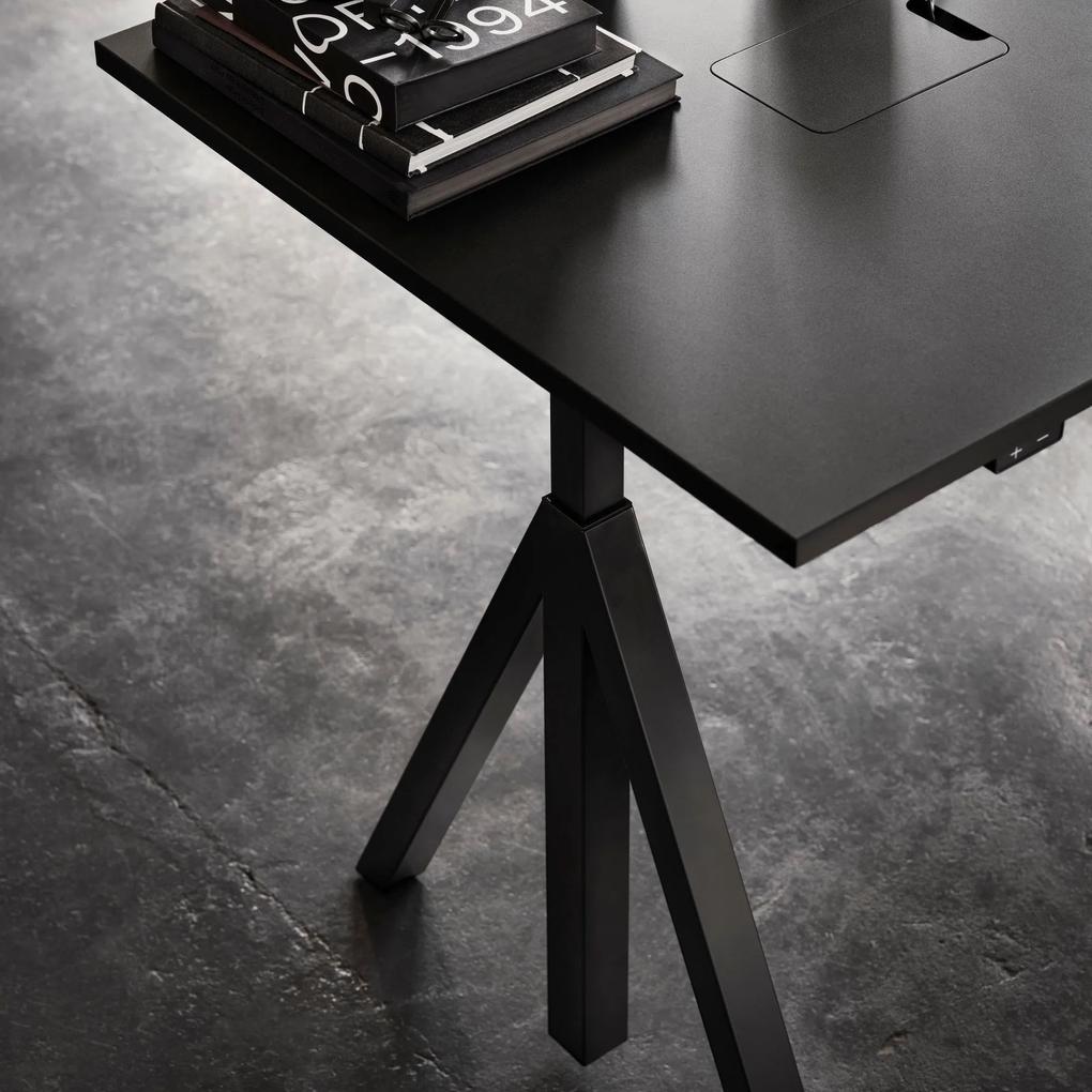 STRING Polohovací pracovní stůl Works, Black / Oak, 140 x 78 cm