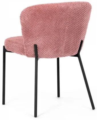 Židle jídelní růžová látka černé kovové nohy CT-W1077 PINK2