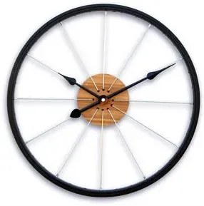 Nástěnné hodiny Bicycle 42 cm černé/hnědé