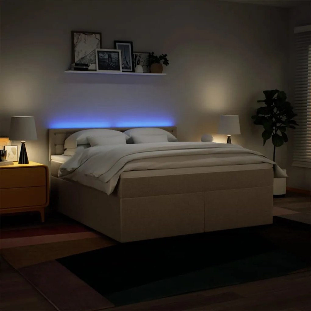 Box spring postel s matrací krémová 180x200 cm textil 3288286