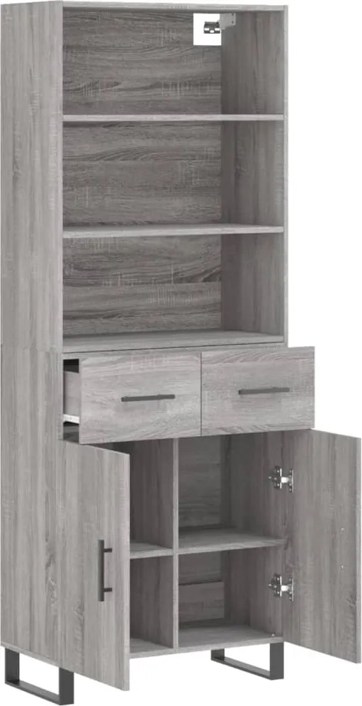 Skříň highboard šedá sonoma 69,5 x 34 x 180 cm kompozitní dřevo 3200543