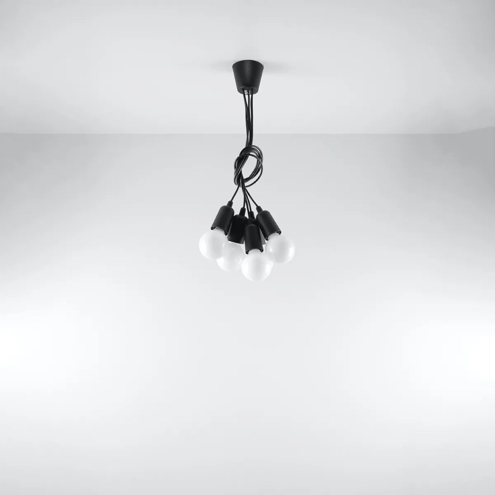 Sollux Lighting Závěsné svítidlo DIEGO 5 Černá