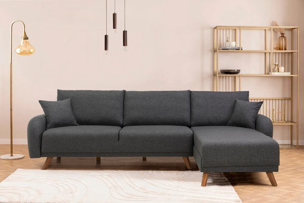 Hanah Home Rohová pohovka HERA antracitová pravá 297 cm