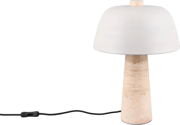 Bílá/béžová stolní lampa s kovovým stínidlem (výška 41 cm) Timba – Trio Select