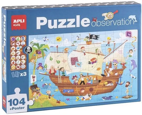 Apli postřehové puzzle pirátská loď