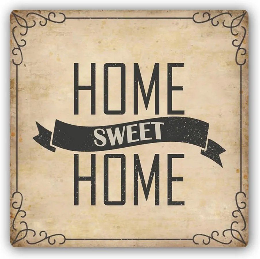 CARO Kovový obraz - Home Sweet Home 50x50 cm