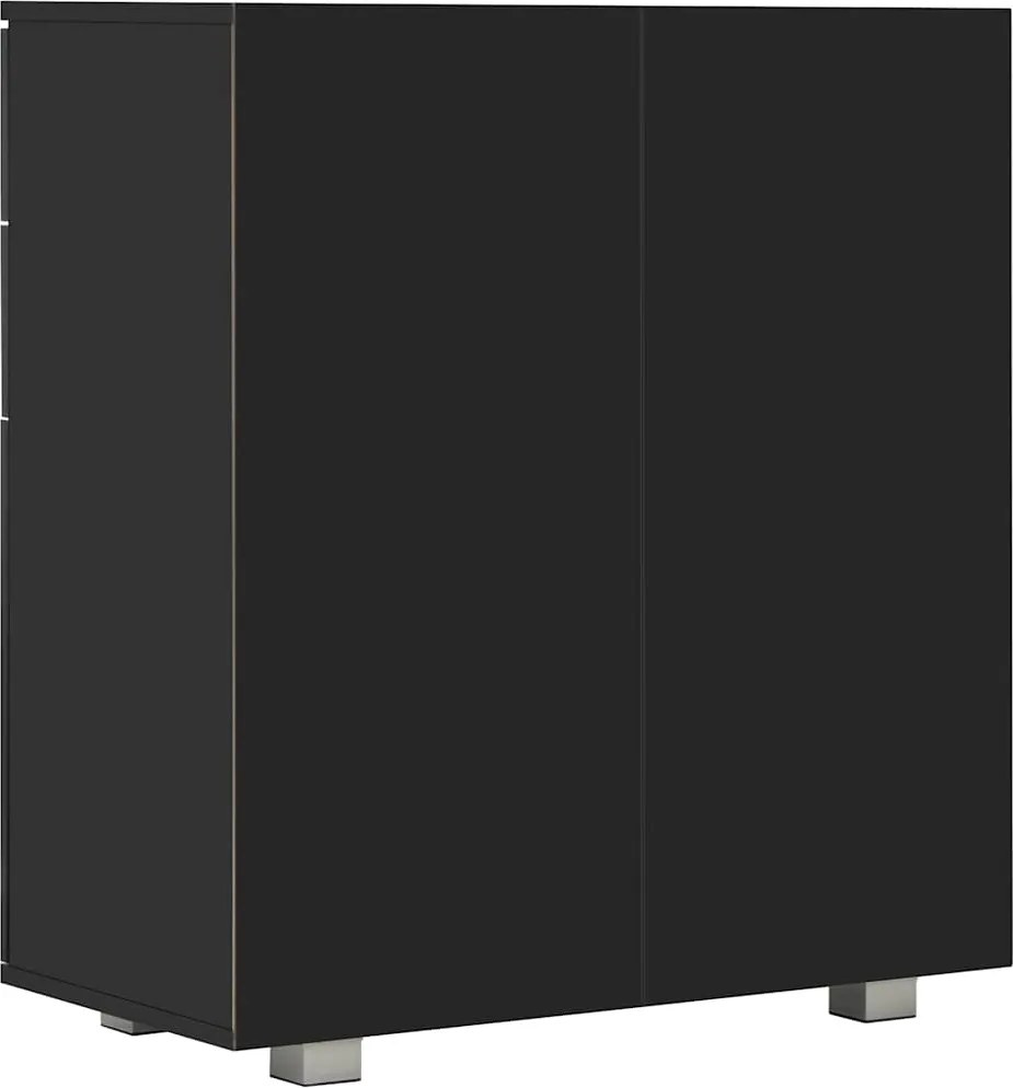 Příborník černý s vysokým leskem 71x35x80 cm kompozitní dřevo 283716