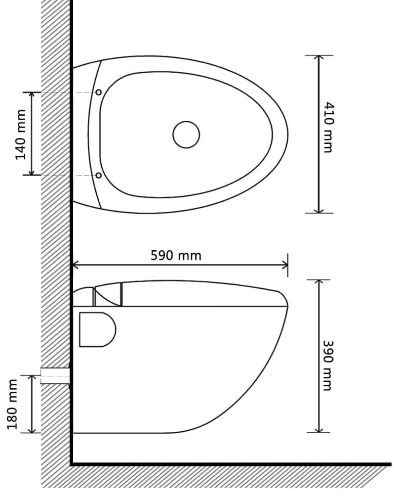 Nové závěsné bílé WC vejčitého tvaru, jedinečný design