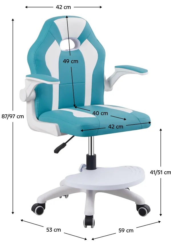 Kondela Otočná židle s podnoží, modrá/bílá, RAMIL NEW
