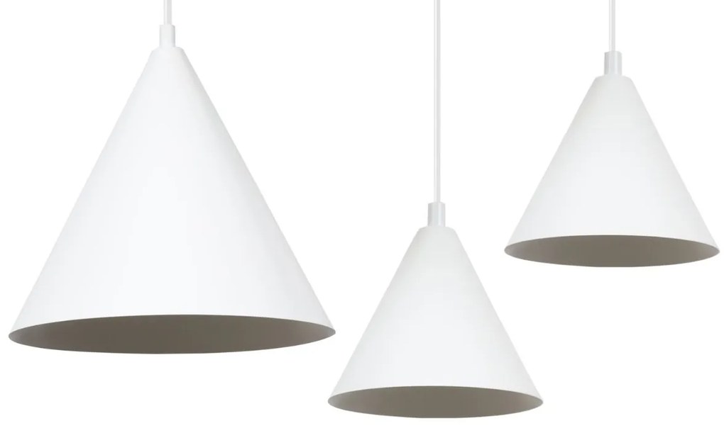 Závěsné svítidlo Soho, 3x bílé kovové stínítko, (fi 14cm),