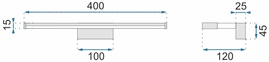Toolight, LED koupelnová lampa nad zrcadlo 8W 40CM APP368-1W, chrom, OSW-08434