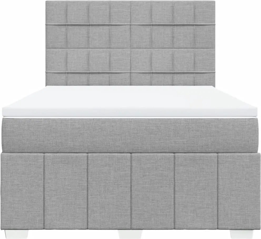 Box spring postel s matrací světle šedá 140 x 190 cm textil 3291663
