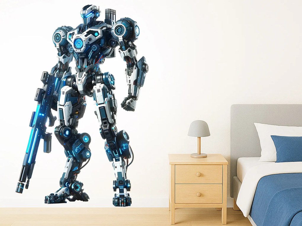 Ultra robot textilní přelepitelná samolepka na zeď arch 31 x 47 cm