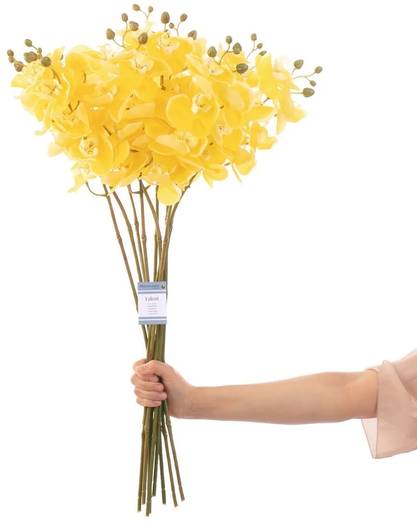 Umělá květina FALENI 10 kusů žlutá