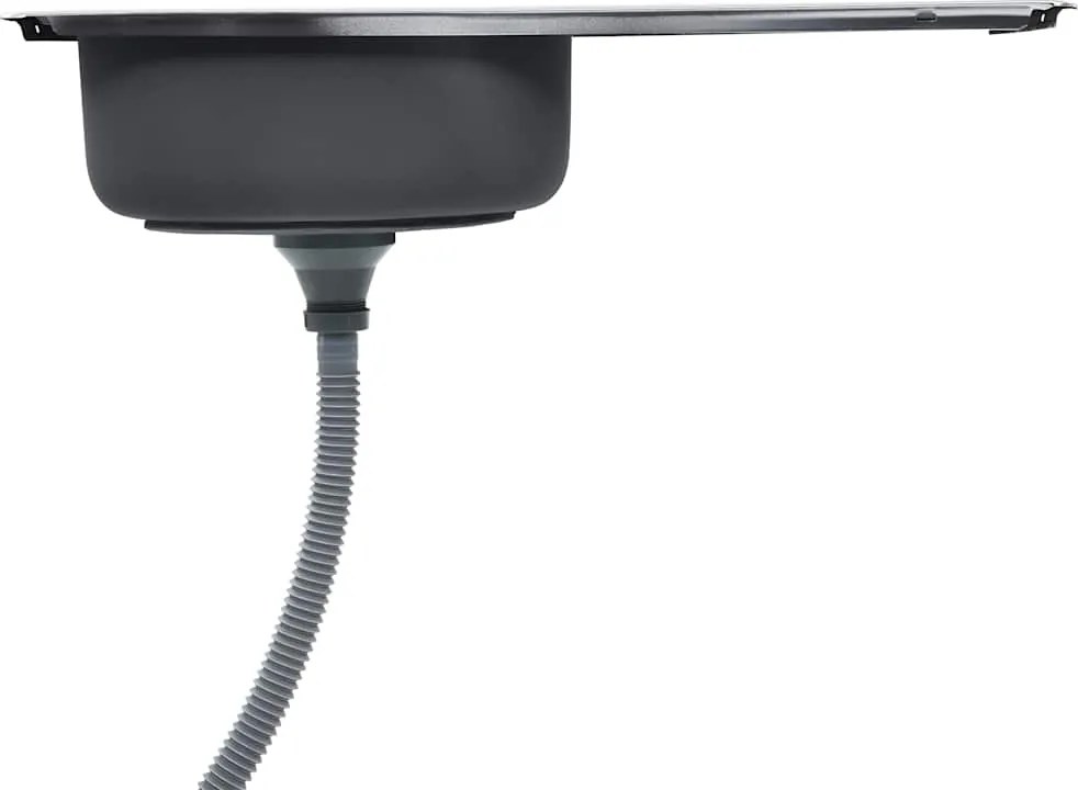 Kuchyňský dřez se sítkem a sifonem nerezová ocel 145073