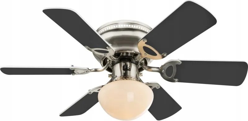 Stropní ventilátor s lampou Ugo by Globo Lighting bílo-stříbrný