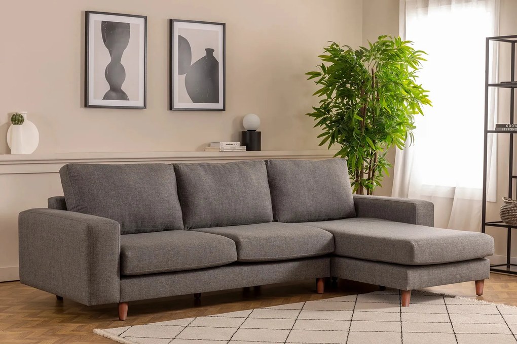 Hanah Home Rohová pohovka BERLIN šedá pravá