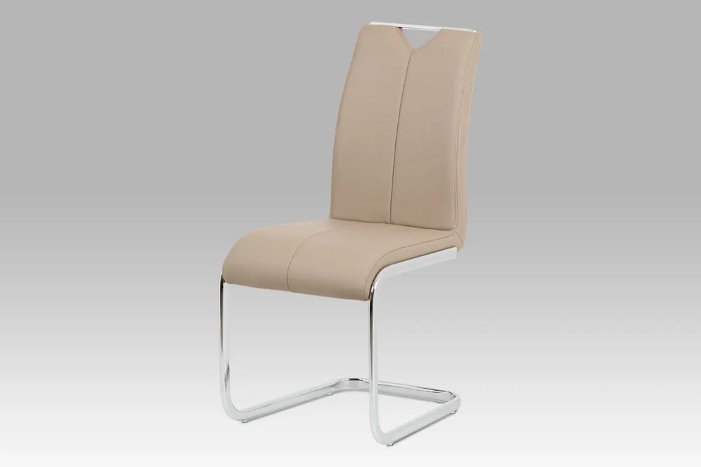 Jídelní židle koženka cappuccino chrom HC-374 CAP