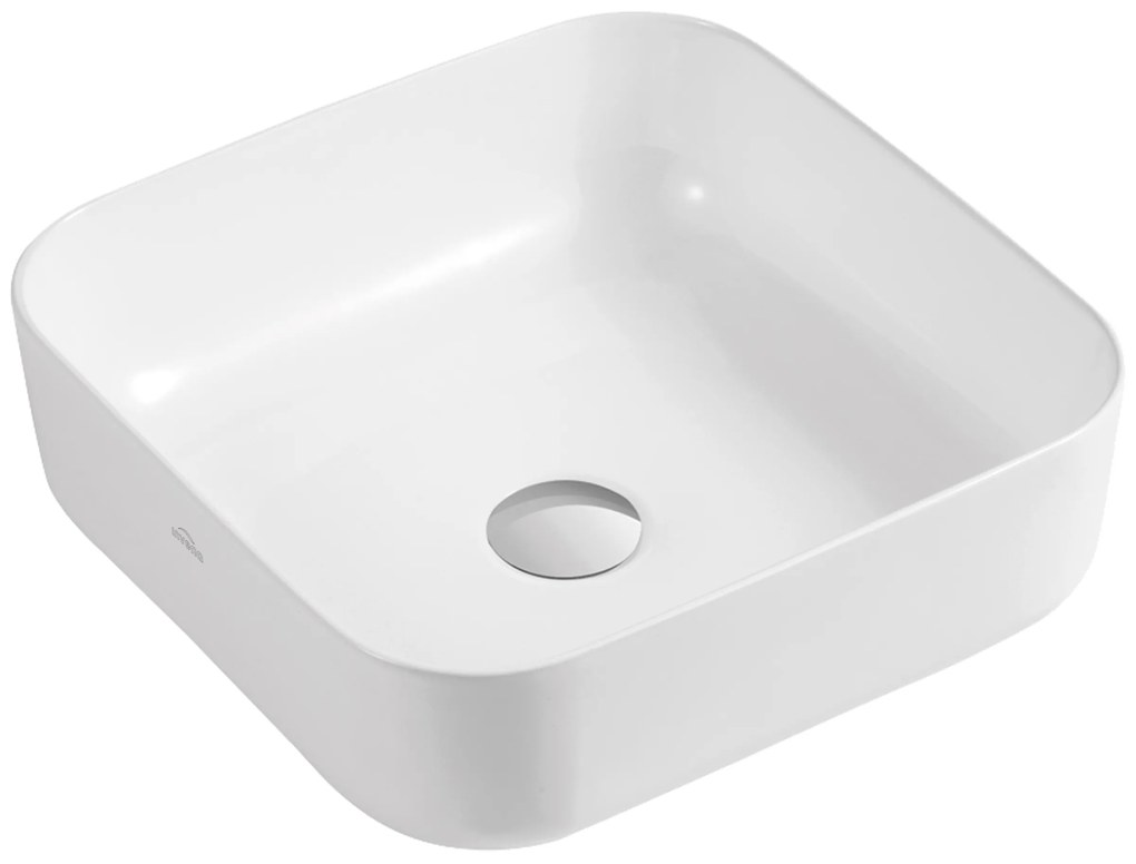 Invena Malaga, keramické umyvadlo na desku 390x390x140 mm, bílá lesklá, INV-CE-39-001-C