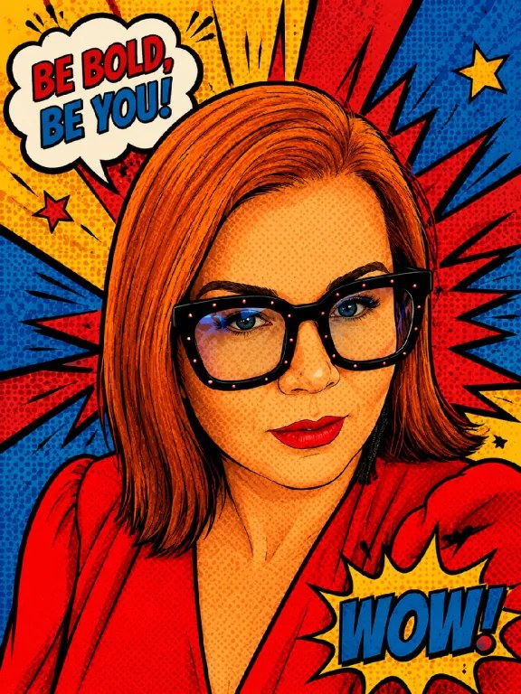 Foto obraz z vlastní fotky na plátno – Hravý komiksový Pop-Art styl