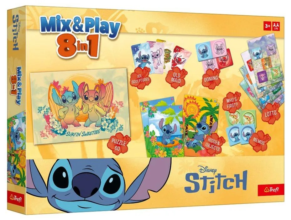 Mix & Play 8v1 Stitch společenská hra v krabici 40x27x5cm