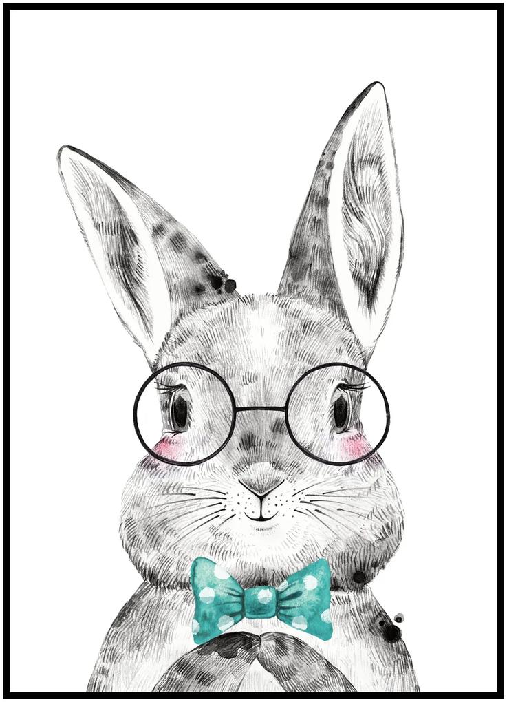 Plakát Zajíček Rozměr plakátu: 40 x 50 cm, Varianta zajíčka: Zajíček s kytičkou