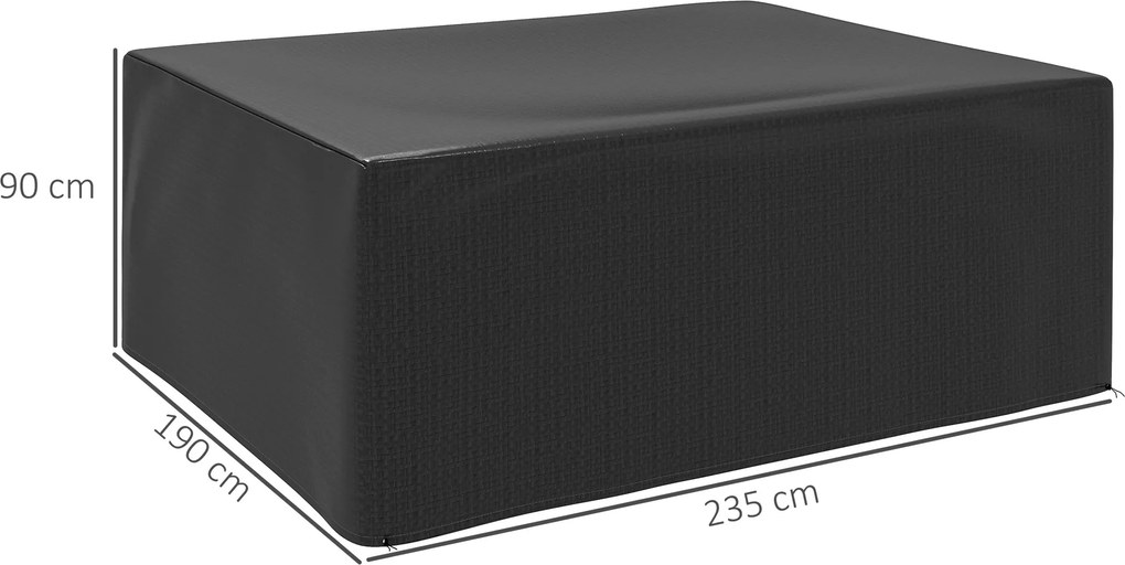 Ochranný kryt pro zahradní nábytek Zimní nepromokavý kryt Anti-UV plachta 235 x 190 x 90cm Černá