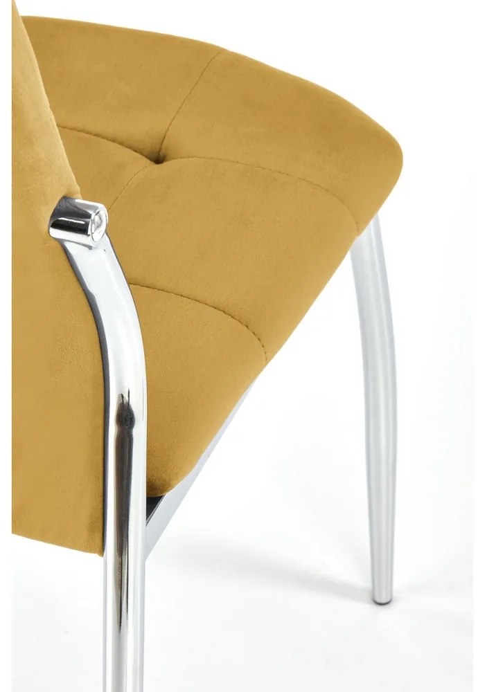 Jídelní židle Darwin, žlutá / stříbrná