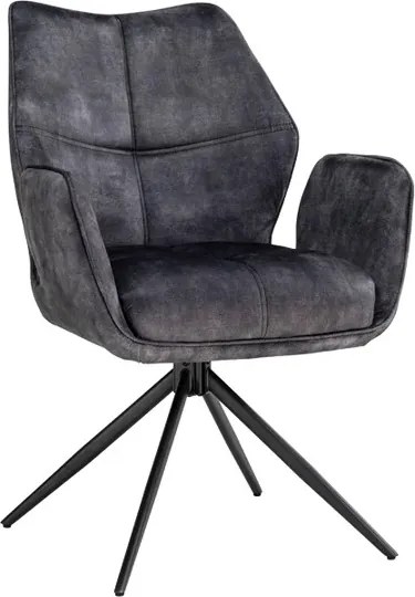 Designová otočná židle Kody tmavě šedý samet