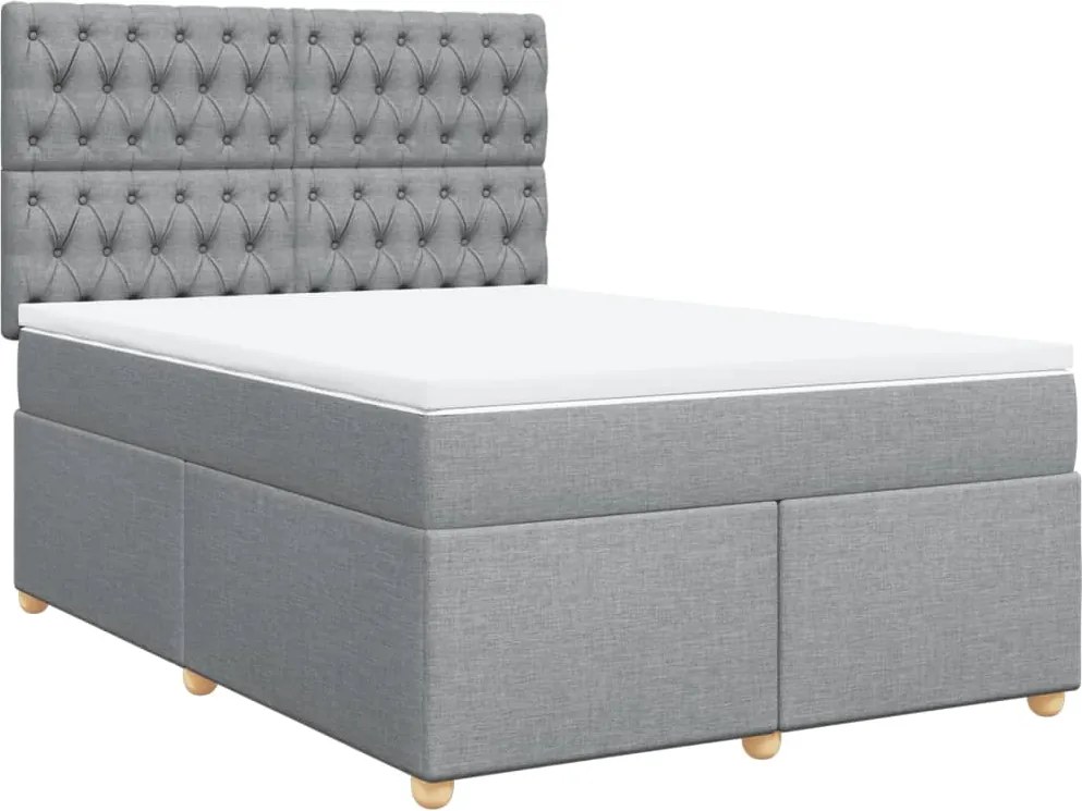 Box spring postel s matrací světle šedá 160 x 200 cm textil 3291338