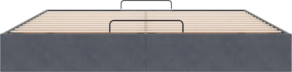 Osmanský rám postele bez matrací tmavě šedá 180x200 cm samet 3310980