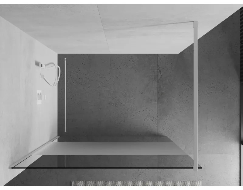 Mexen Kioto, Walk-In sprchová zástěna 110 x 200 cm, 8mm čiré sklo/námraza, bílý profil, 800-110-101-20-35
