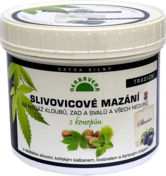 Slivovicové mazání s konopím 500 ml