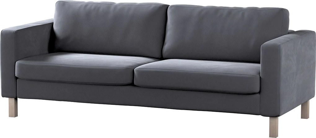 Potah na pohovku IKEA Karlstad, 3-místná, rozkládací barva šedá látka lesklé, sametová