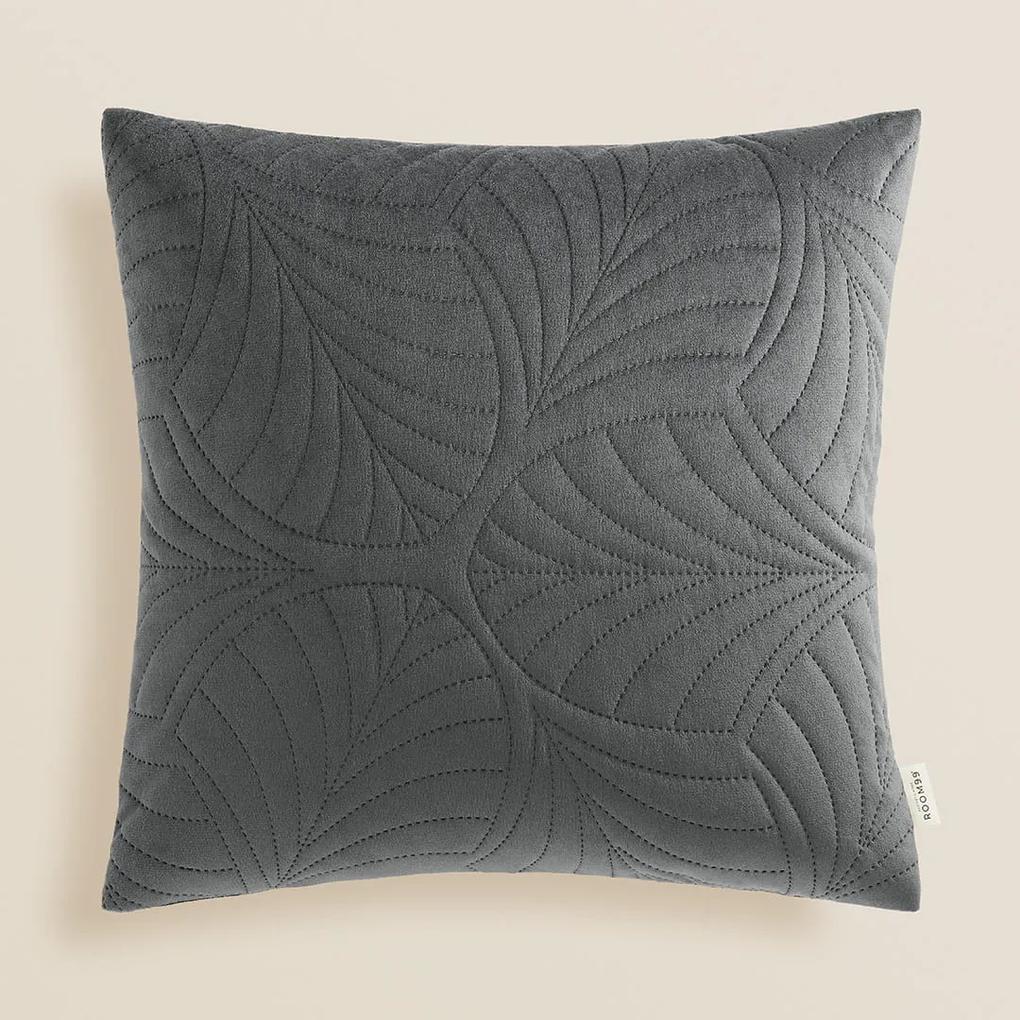 Divazo Dekorační povlak na polštář Prošívaný Listy Feel 45 x 45 cm Barva: Světle šedá