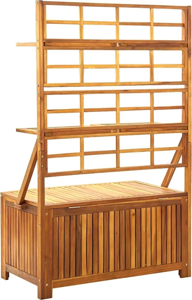 Úložný box s treláží 99 x 55 x 160 cm masivní akáciové dřevo 311881