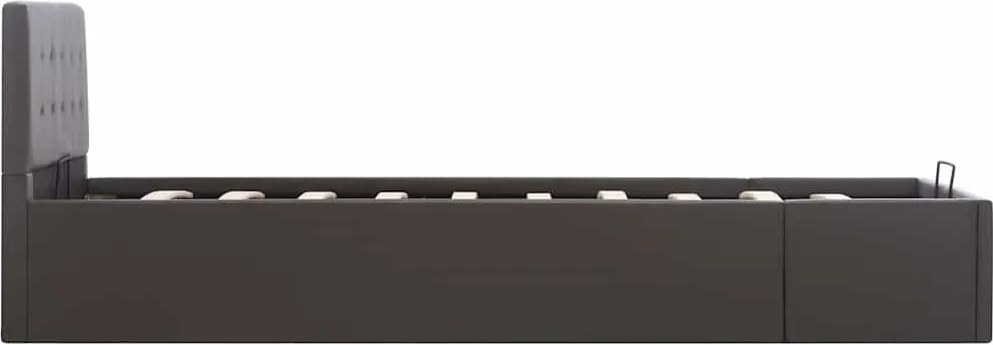 Rám postele zvedací úložný prostor šedý umělá kůže 90 x 200 cm 285522