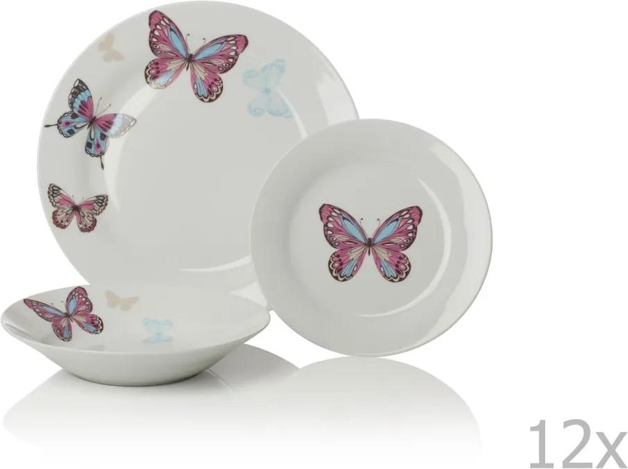 12dílná porcelánová sada nádobí Sabichi Mariposa