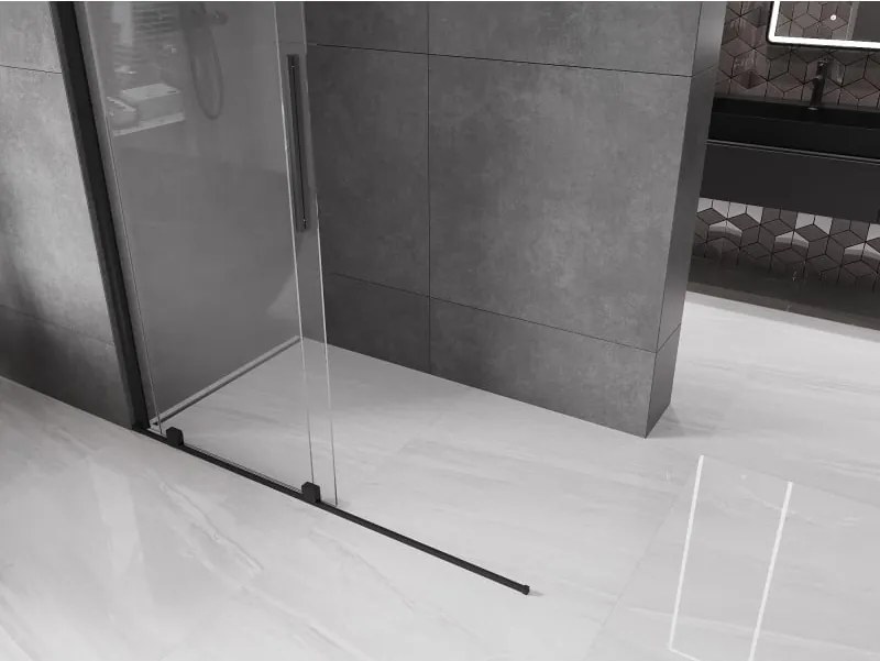 Mexen Velar Posuvná sprchová stěna Walk-in 140 x 200 cm, transparentní 8 mm, černá - 871-140-000-03-70