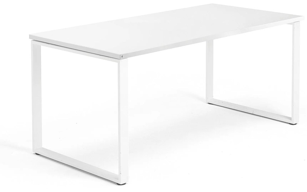 AJ Produkty Psací stůl MODULUS, O-podnož, 1600x800 mm, bílý rám, bílá