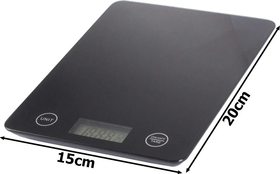 Verk Group Elektronická kuchyňská váha lcd 5kg sklo přesné