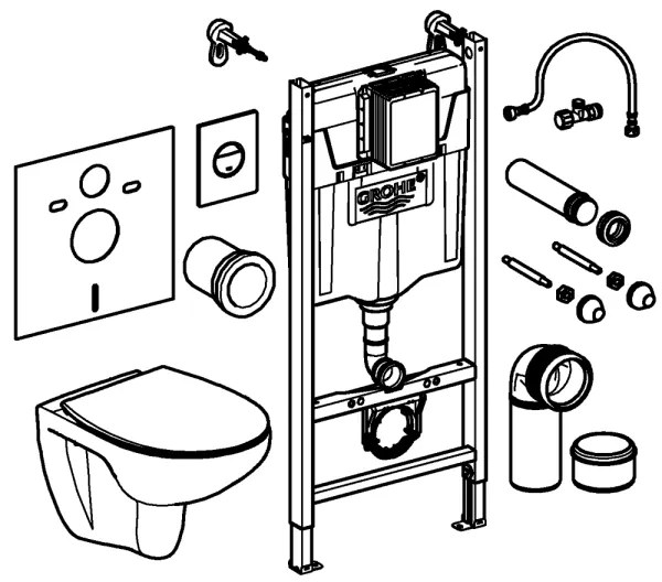 GROHE 39900000 - Sada 6 v 1 SOLIDO 1,13 m keramika/bílá
