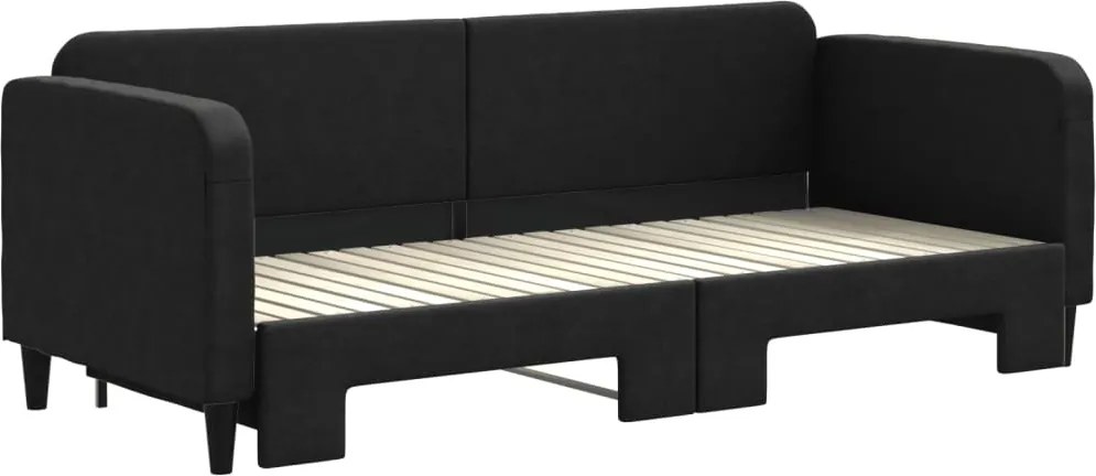 Válenda s přistýlkou černá 80 x 200 cm textil 3196813