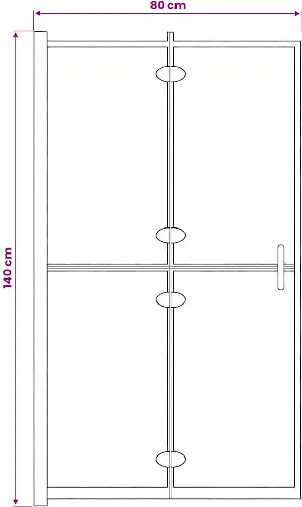 Skládací sprchový kout ESG 80 x 140 cm černý 150818